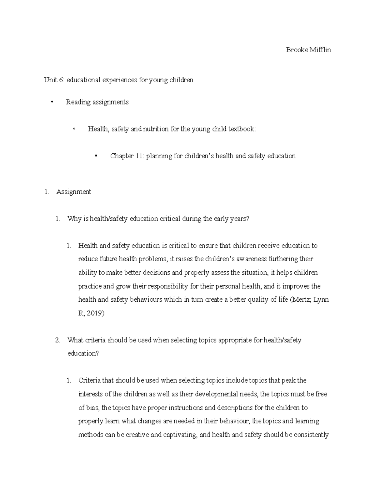 Unit 6 - unit 6 notes - Brooke Mifflin Unit 6: educational experiences ...