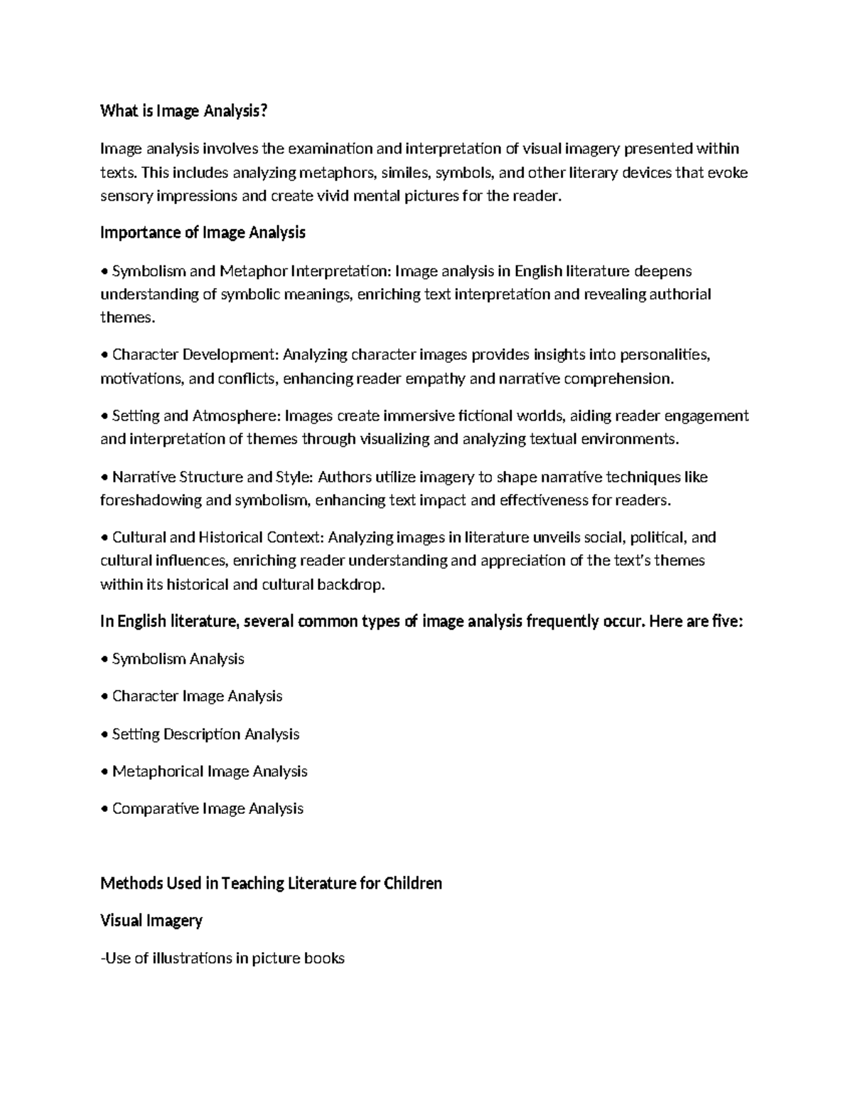 Image Analysis Report - What is Image Analysis? Image analysis involves ...