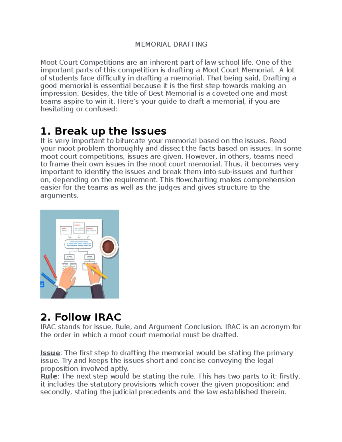 Memorial drafting - MEMORIAL DRAFTING Moot Court Competitions are an ...