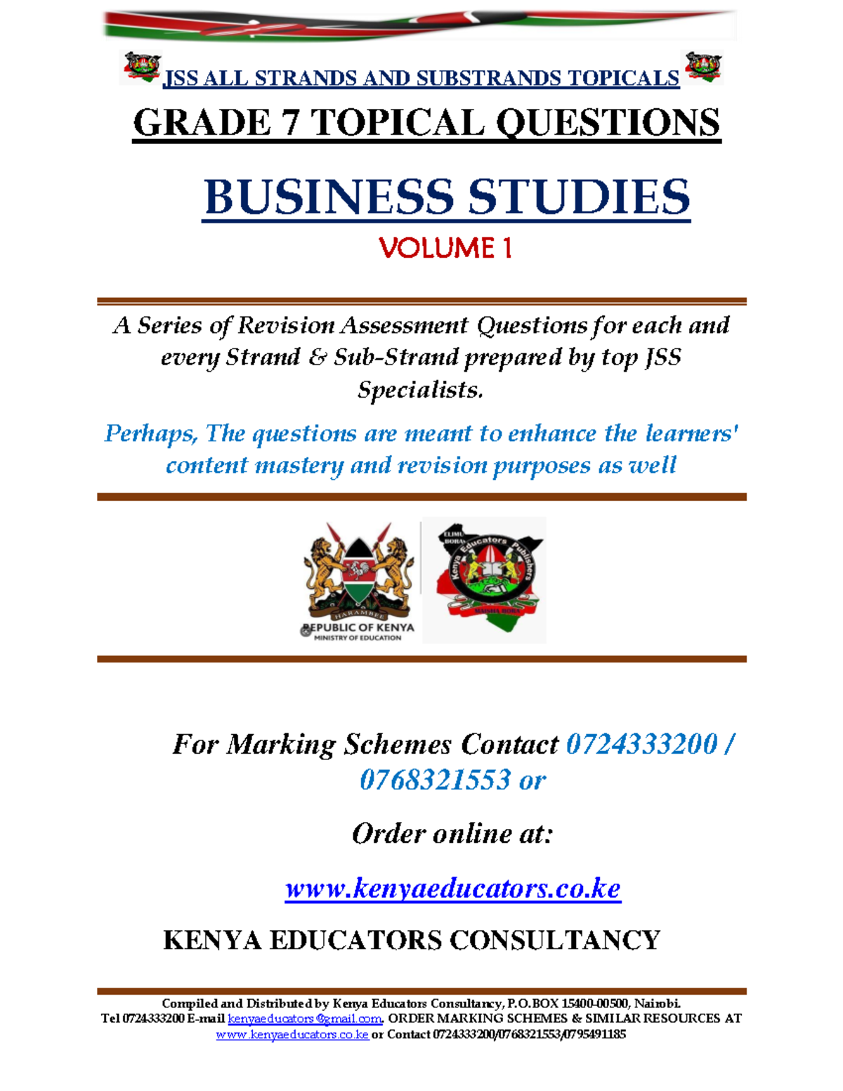 BUS Grade 7 JSS Topical QNS V1 - JSS ALL STRANDS AND SUBSTRANDS ...