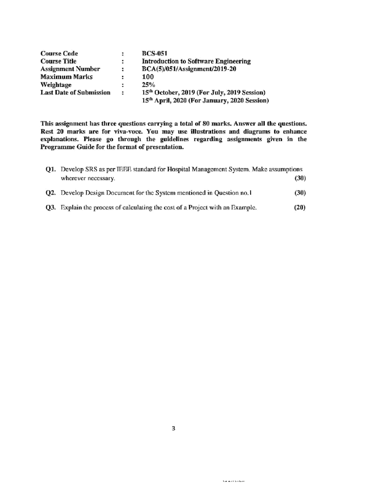 Bcs051 2020 - Introduction to software engineering BCs-051, solved ...