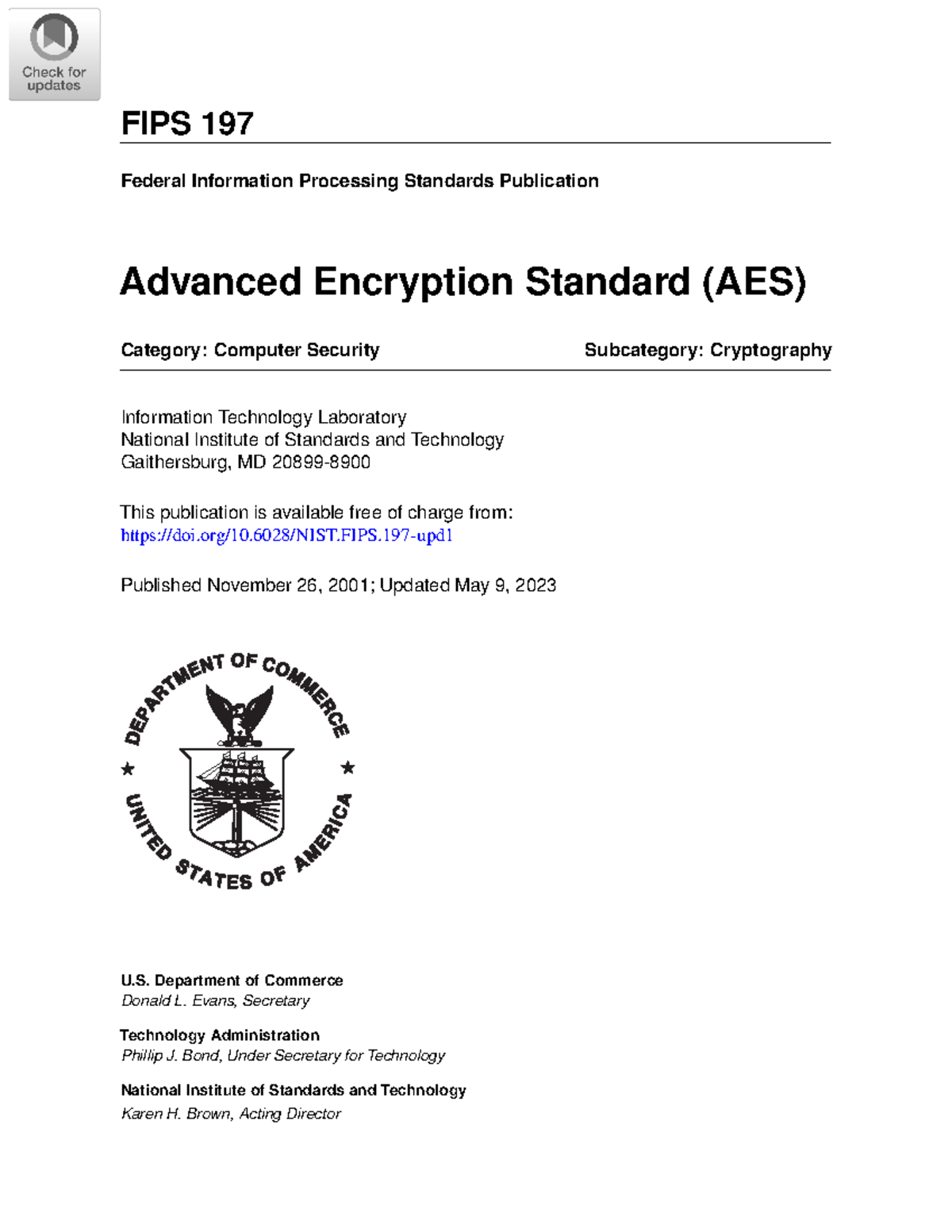NIST - FIPS 197 Federal Information Processing Standards Publication ...