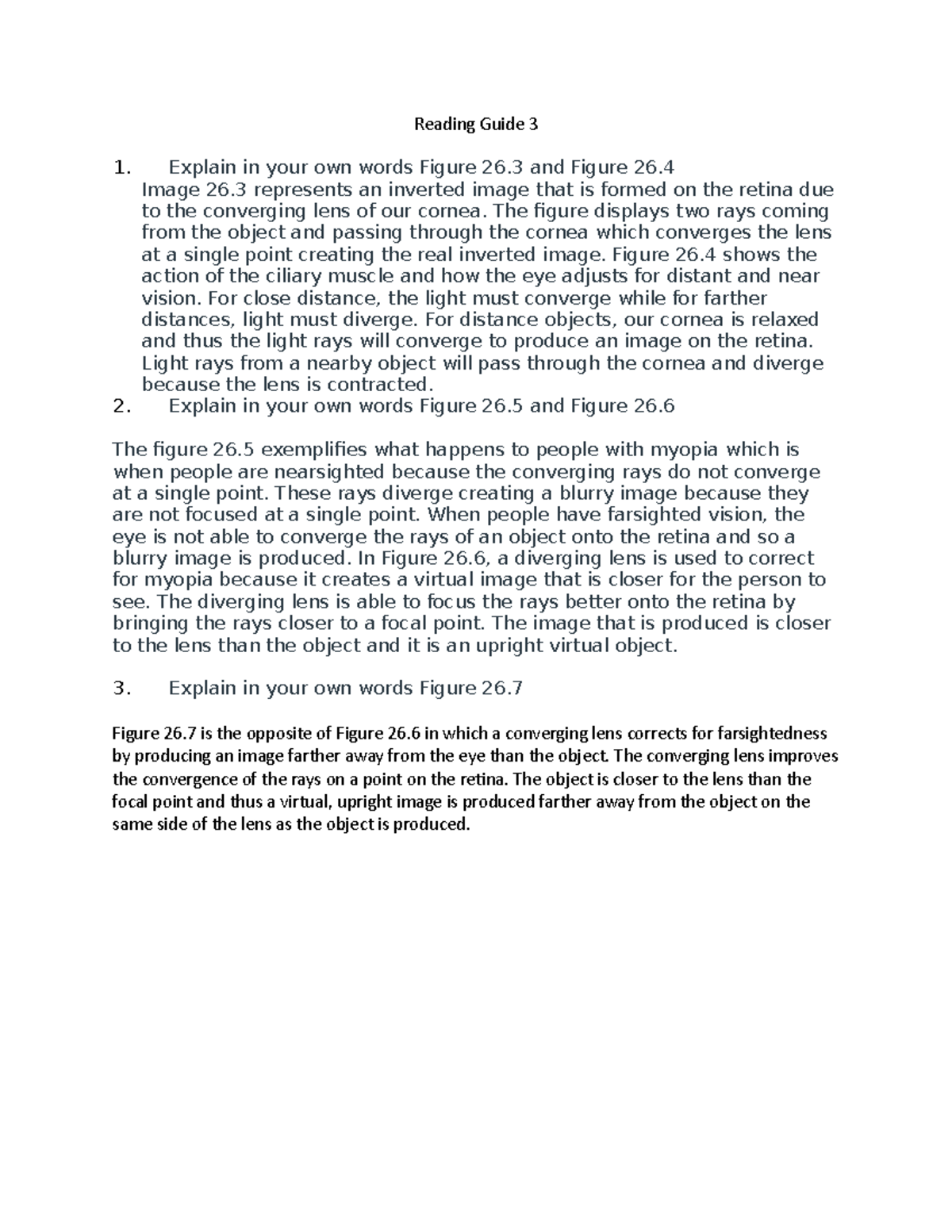 Reading Guide 3 - Image 26 represents an inverted image that is formed ...