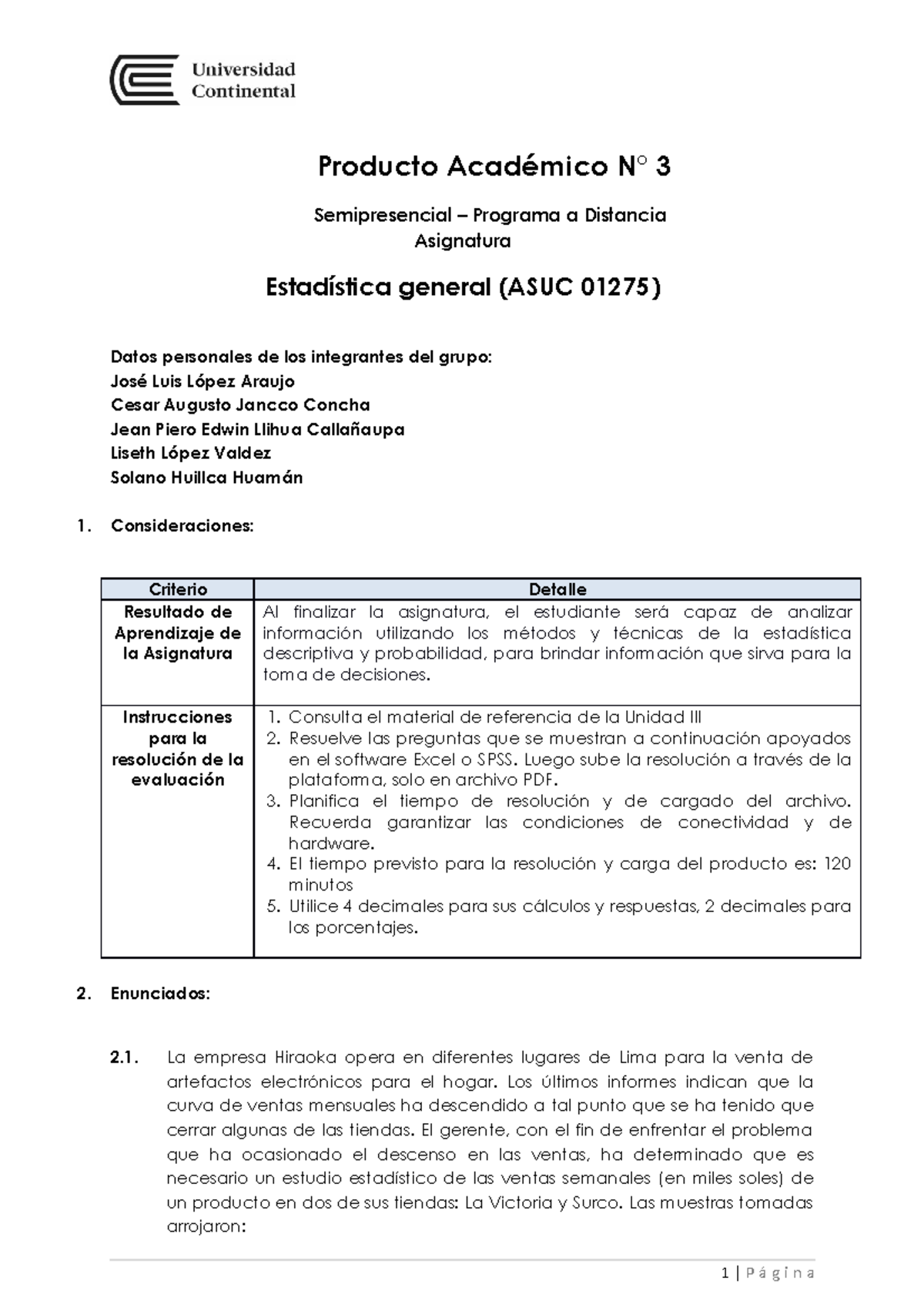 PA3 - examen - Producto Académico N° 3 Semipresencial – Programa a ...