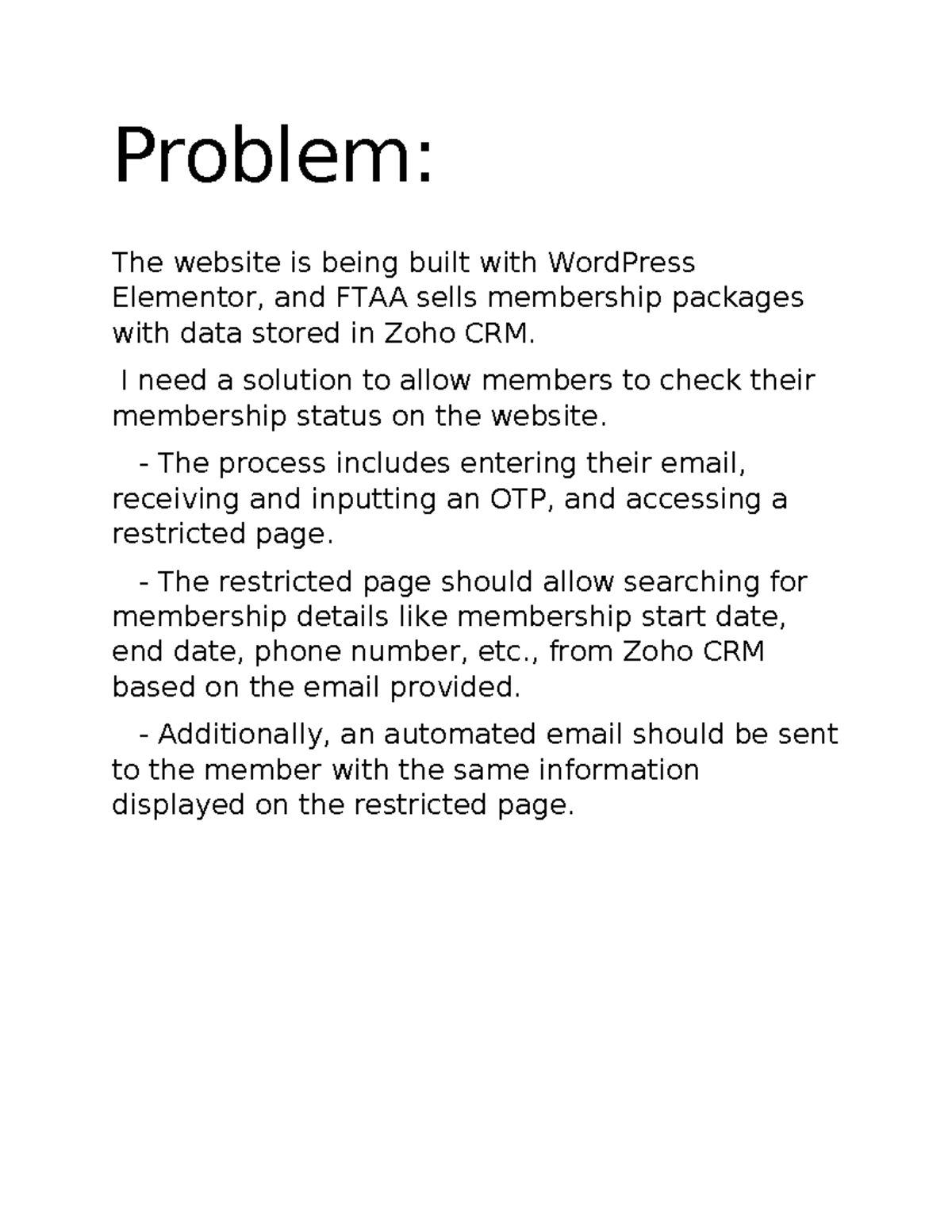 Membership Portal Problem and Solution - Problem: The website is being ...