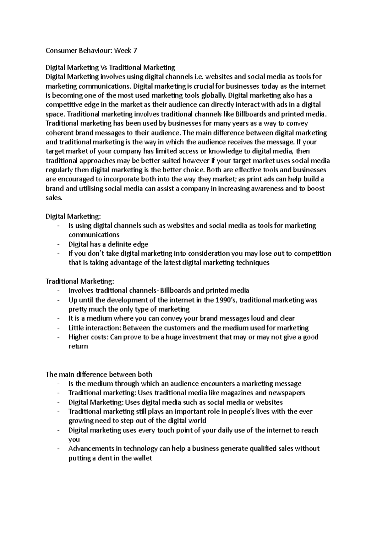 Consumer Behaviour- Week 7 tutorial post - MKTG203 - MQ - Studocu