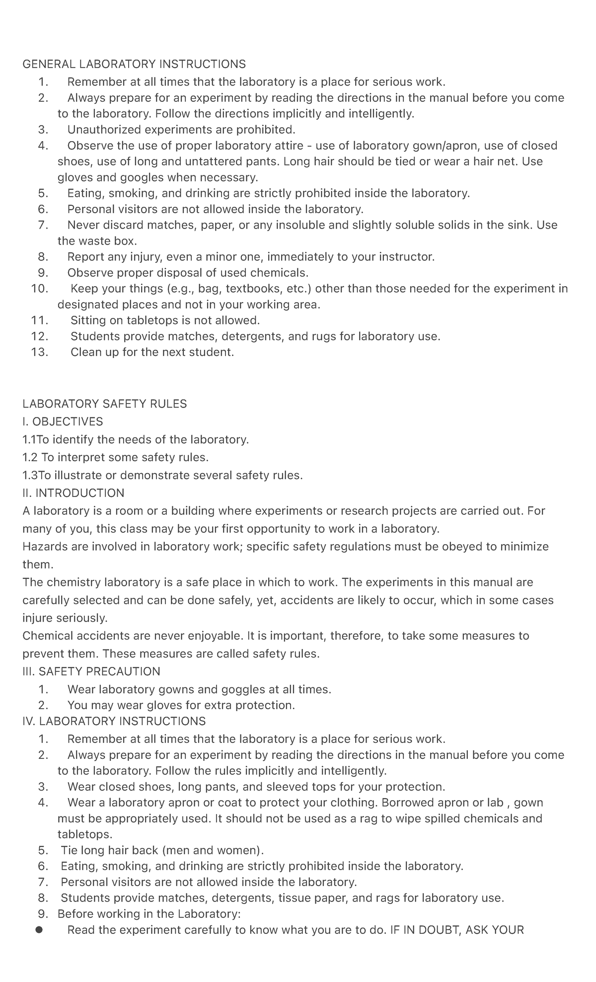General Laboratory Instructions - 1. 2. 3. 4. 5. 6. 7. 8. 9. 10. 11. 12. 13. 1. 2. 1. 2. 3. 4. 5 ...