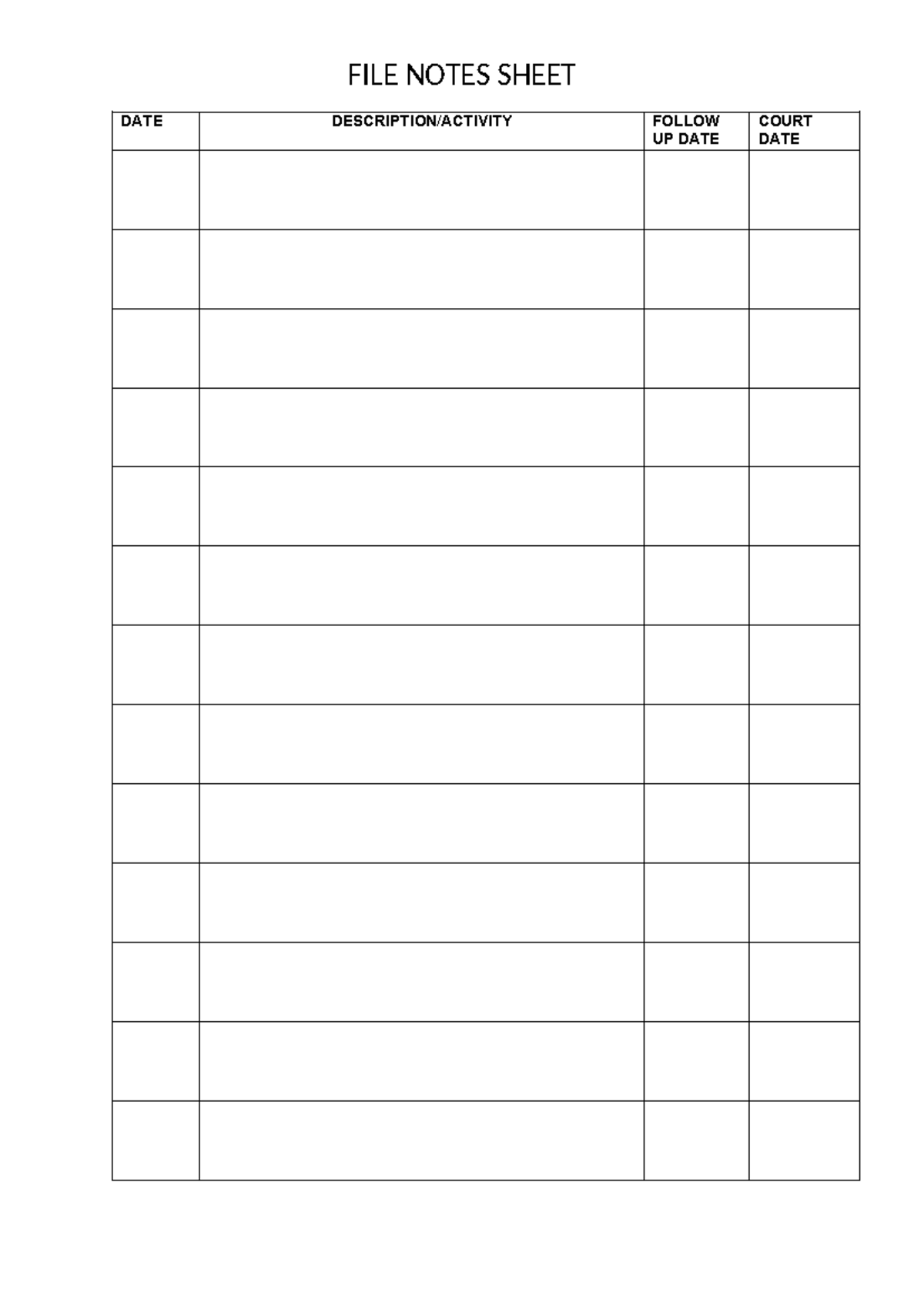 FILE Notes Sheet - Practice document - LCP4801 - FILE NOTES SHEET DATE ...