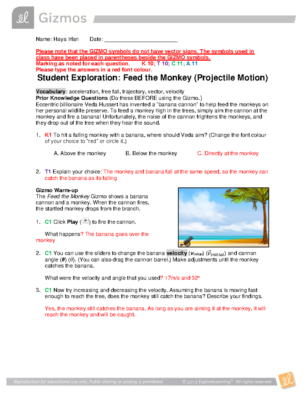 U1D13A-02 SPH4U (Adapted) Feed Monkey Practice Experiment - Phys 111 ...
