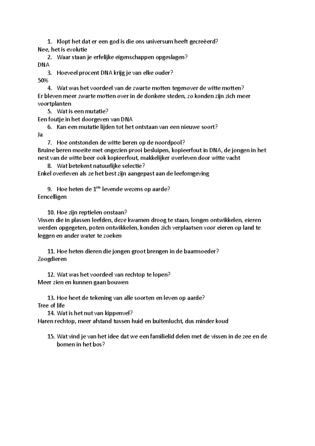 Les 1 Oplossing filmpje wat is evolutie - Klopt het dat er een god is ...