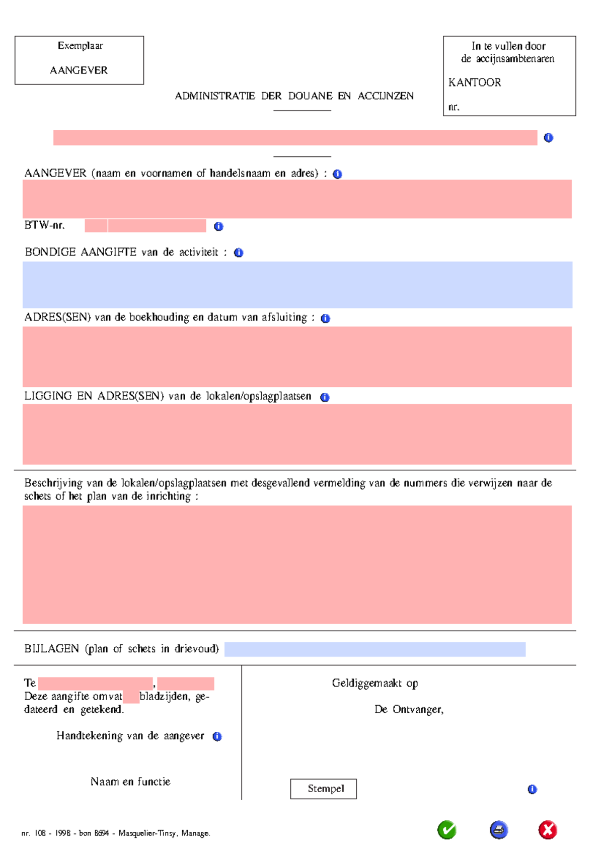ACC FORM 108 NL-17-03-2017 - Stempel Exemplaar AANGEVER ADMINISTRATIE ...