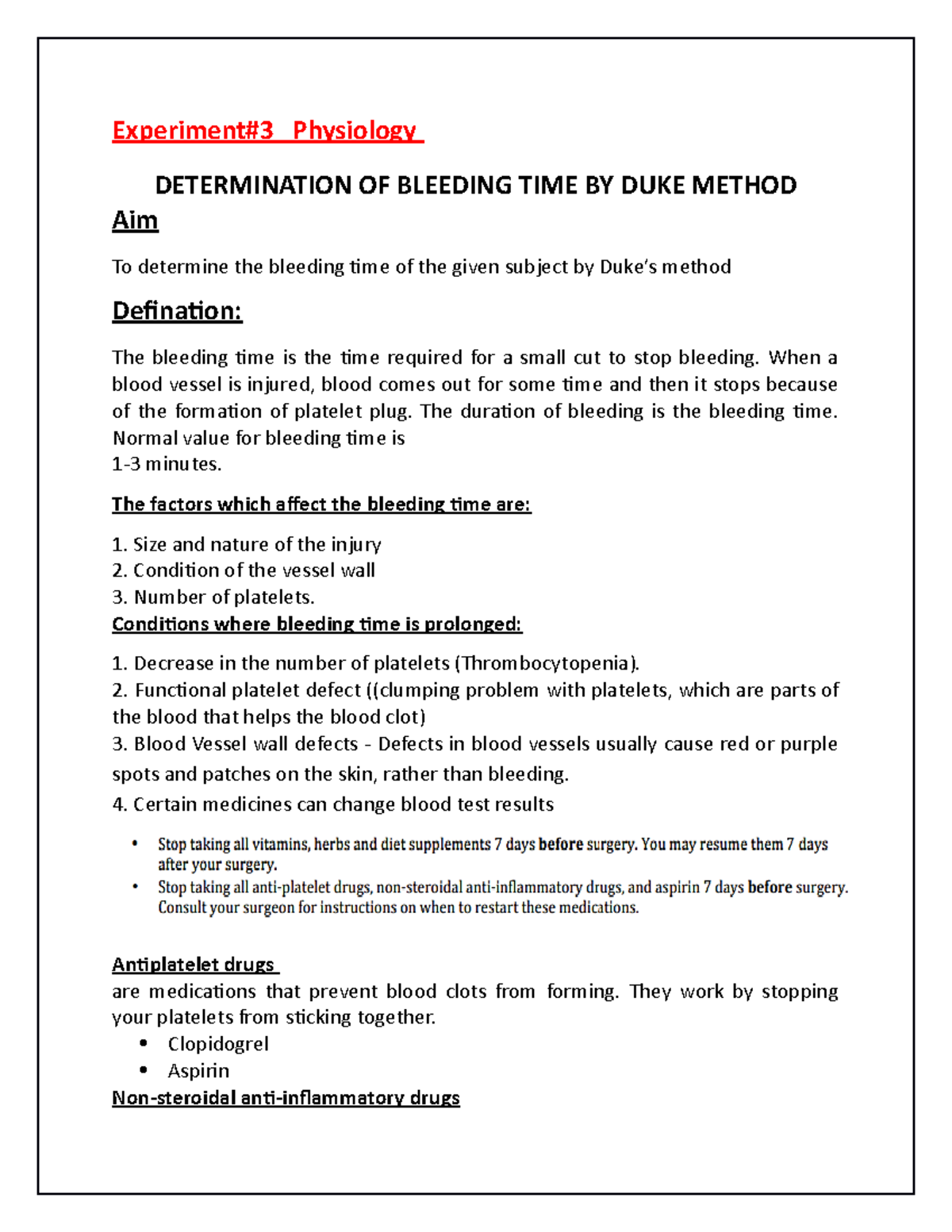 Experimen 3 physiology - Experiment#3 Physiology DETERMINATION OF ...