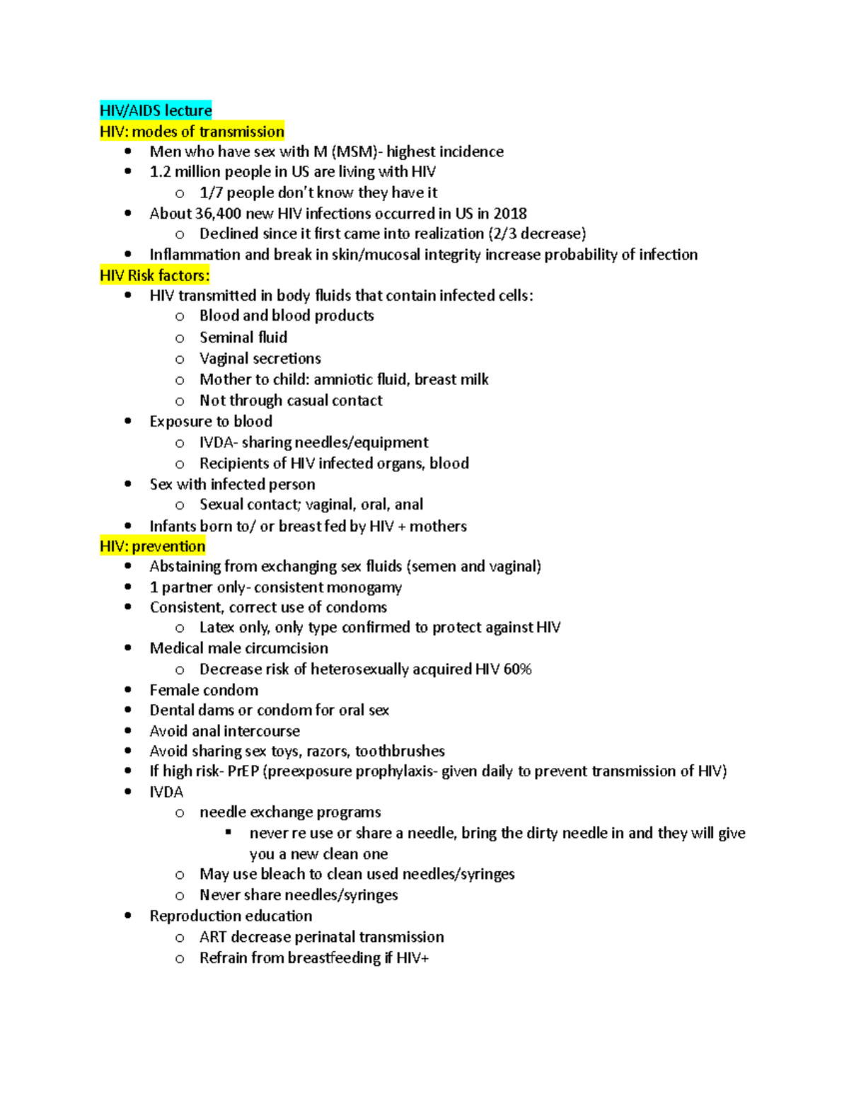 HIV lecture - The pathophysiology behind HIV, how it is contracted ...