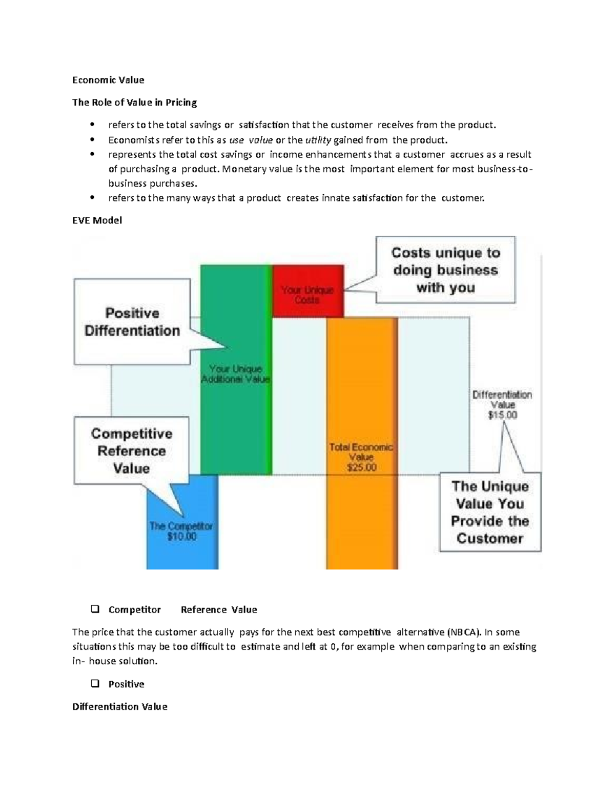Economic Value - Economic Value The Role of Value in Pricing refers to ...