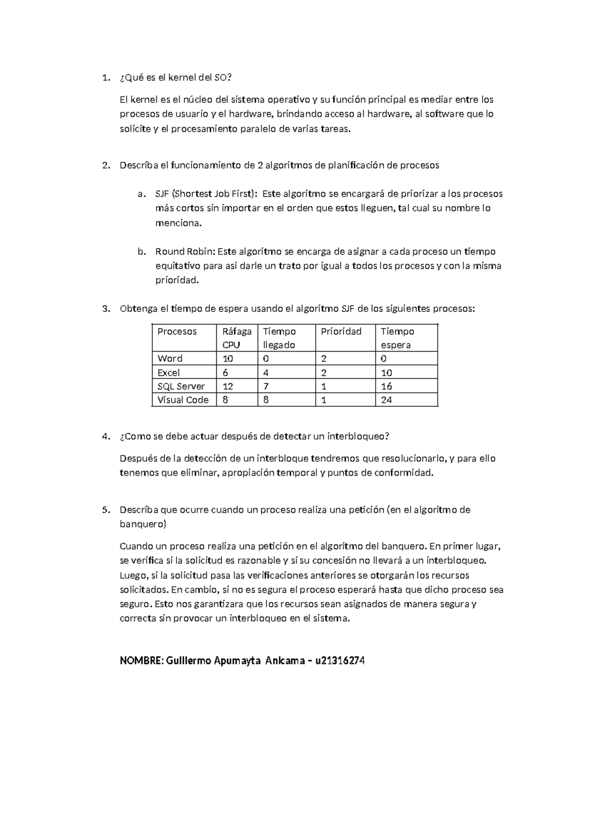 PC1 SISTEMAS OPERATIVOS UTP - ¿Qué es el kernel del SO? El kernel es el ...