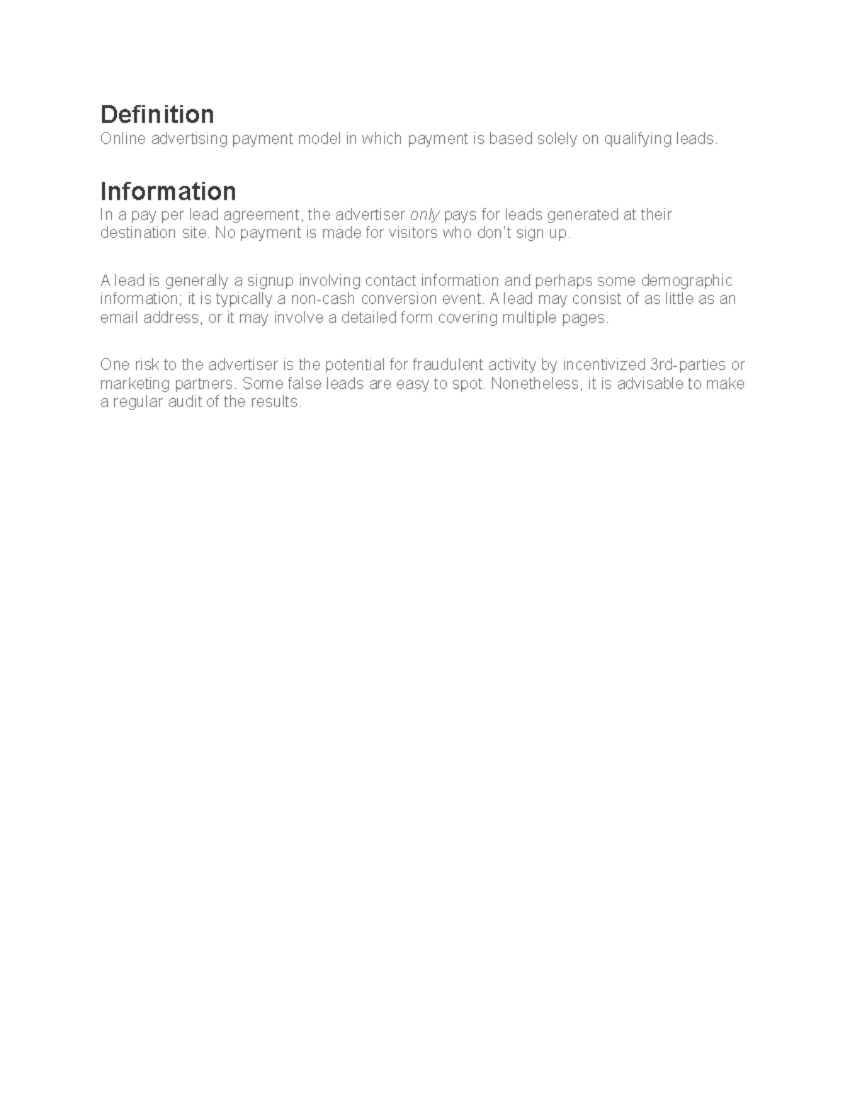 Ppl Lecture Notes Definition Online Advertising Payment Model In Which Payment Is Based 