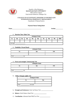 Fitness-TEST- Procedures - Republic of the Philippines BATANGAS STATE ...