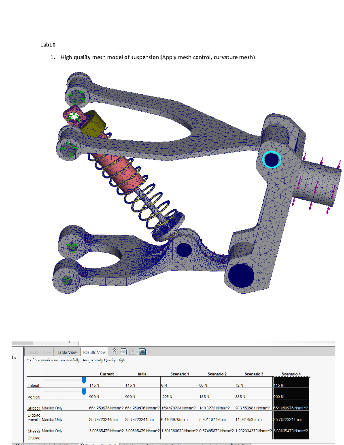 Lab 10 with Answers - Lab High quality mesh model of suspension (Apply ...