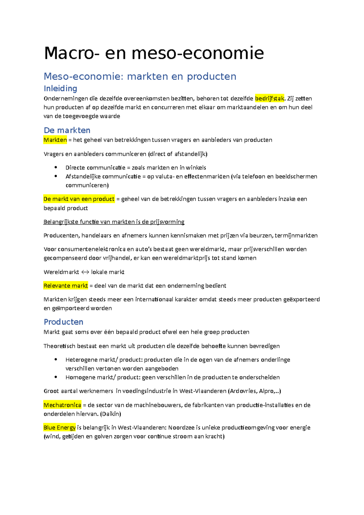 Samenvatting-macro-meso - Macro- en meso-economie Meso-economie ...