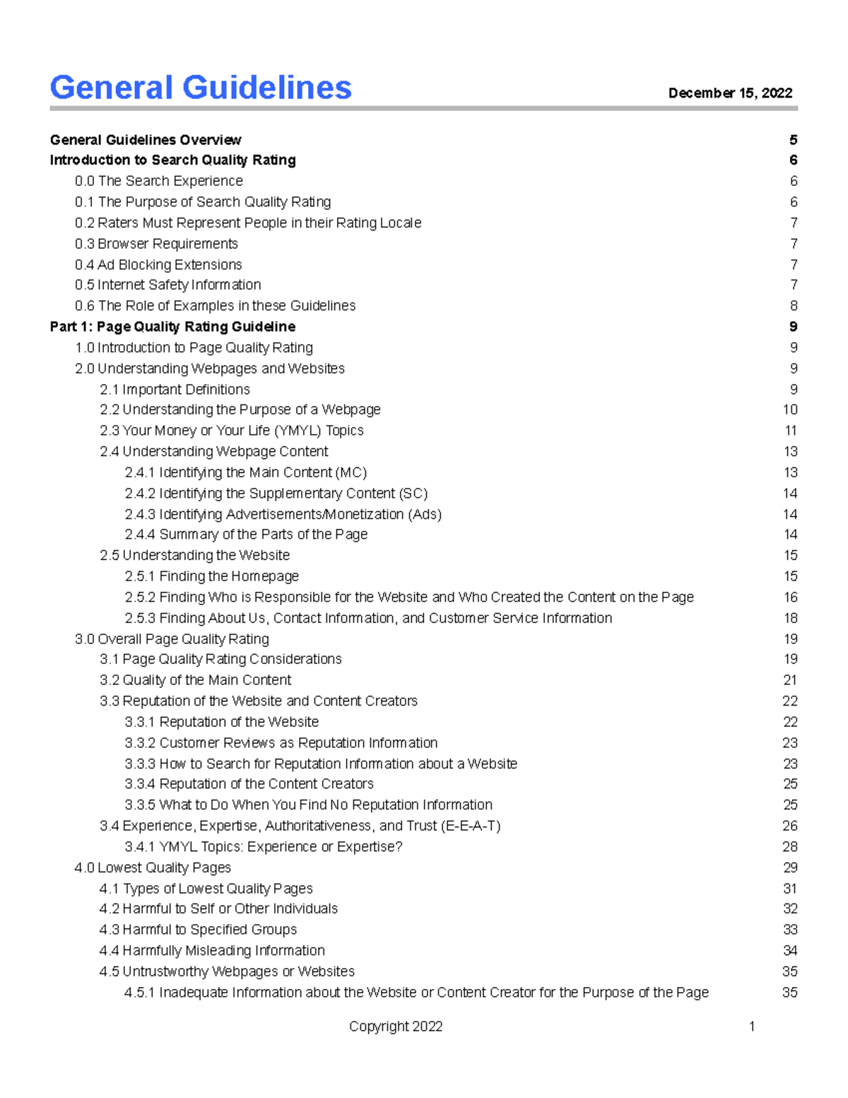General Guidelines for Page Quality Rating - Studocu