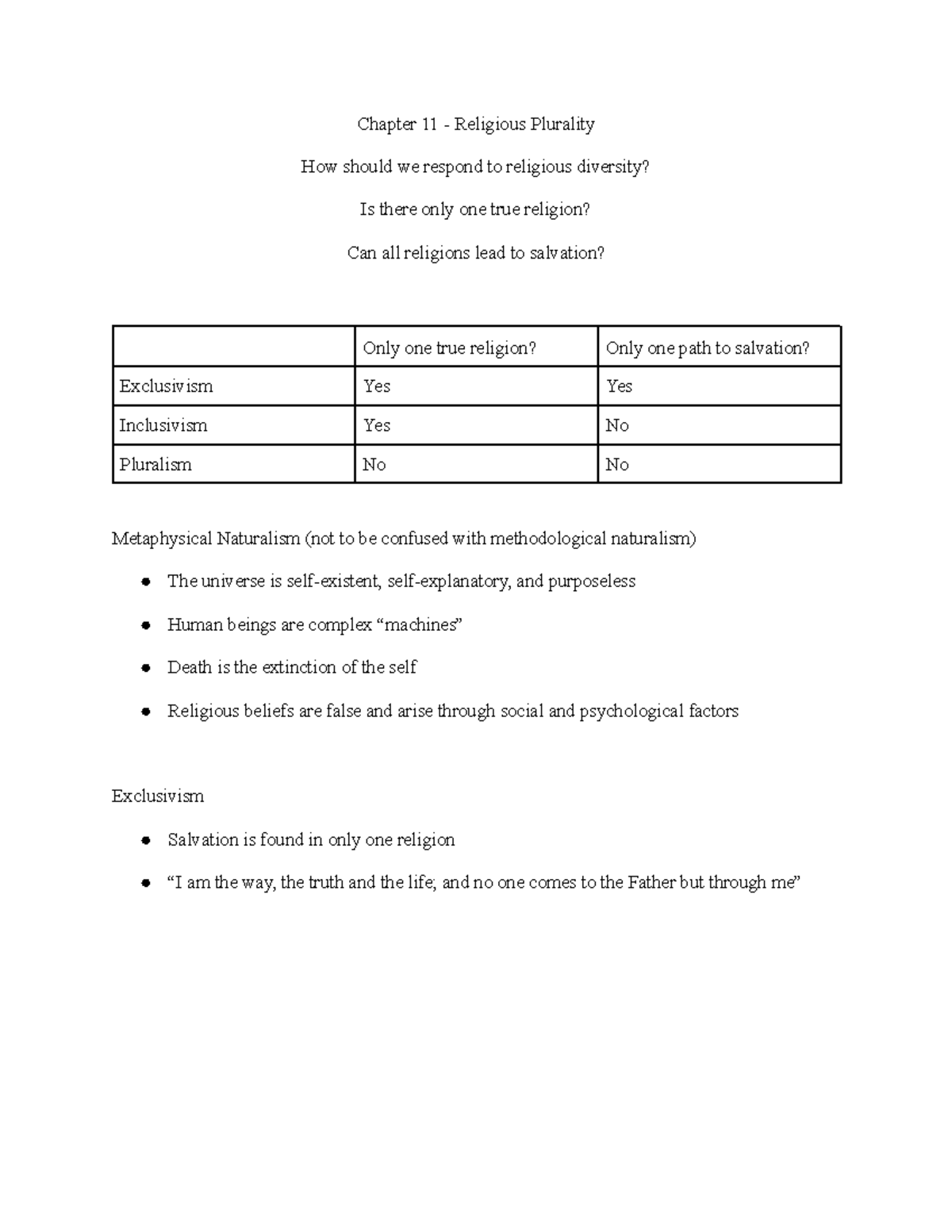 Chapter 11 - Religious Plurality - Chapter 11 - Religious Plurality How ...