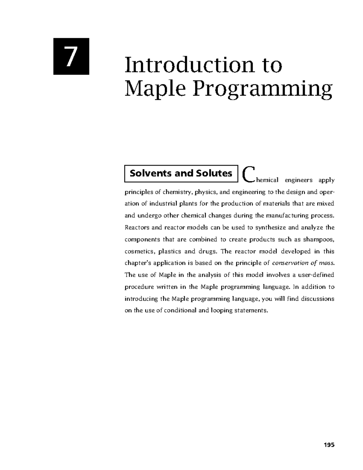 Ch07 - it can be useful - 195 7 Introduction to Maple Programming ...