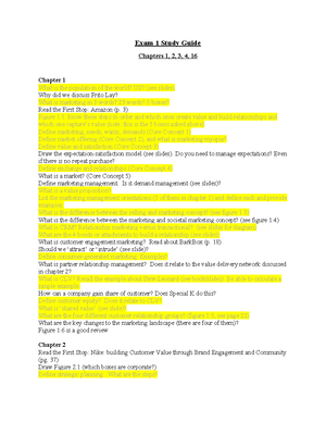 MKT 3013 Test 1 - Principles of Marketing - Chapter 1 - Marketing ...