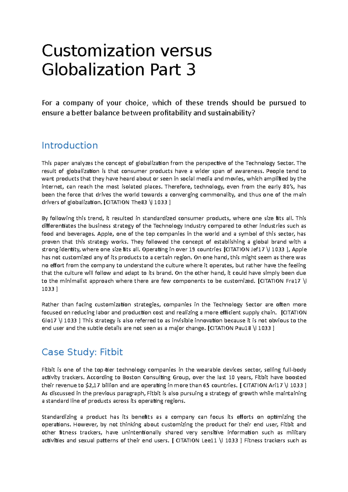 1- Customization-versus-Globalization P3 - Customization versus ...