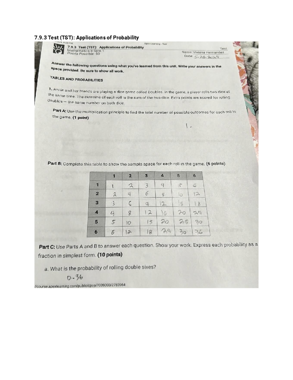 7.9.3 Test (TST) Applications of Probability - 7.9 Test (TST ...