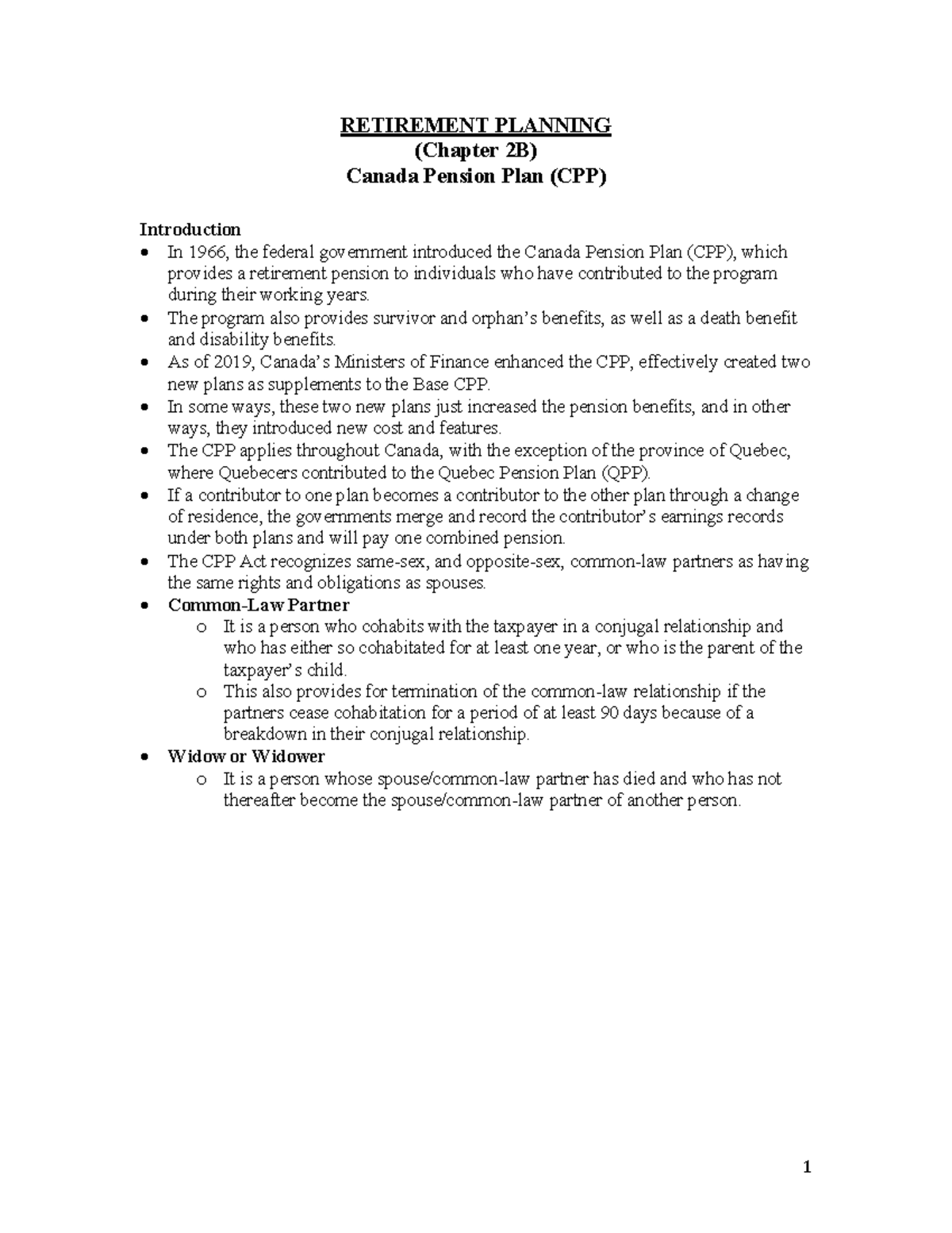 Retirement Planning Ch 2B (Humber) - RETIREMENT PLANNING (Chapter 2B ...