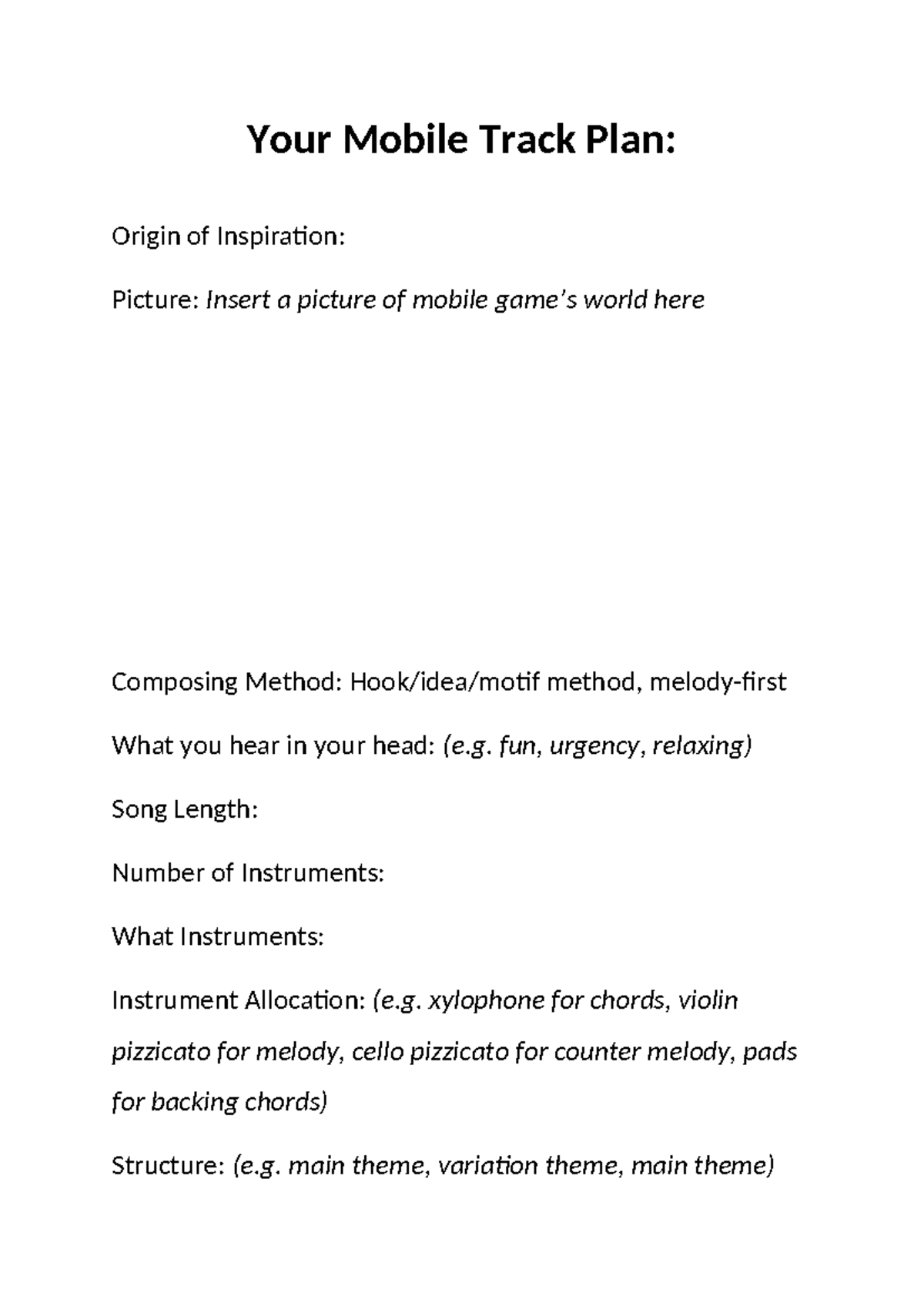 Your+Mobile+Track+Plan - Your Mobile Track Plan: Origin of Inspiration ...