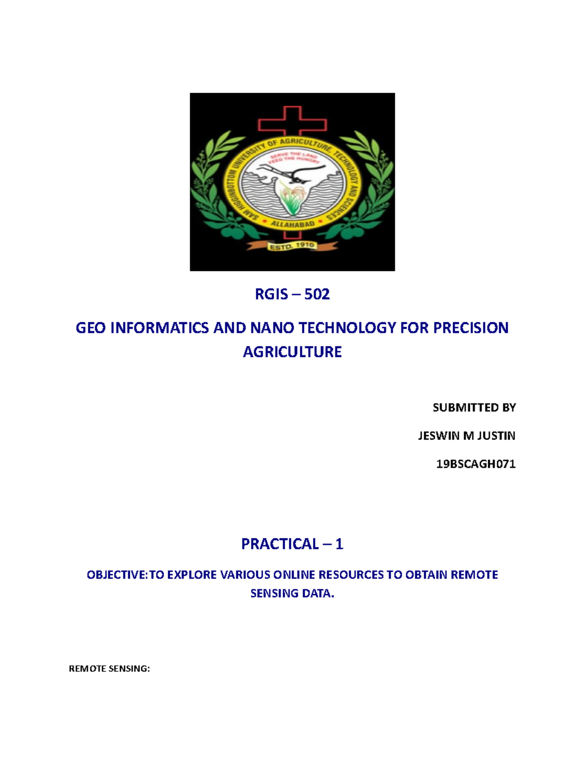 Remote Sensing-WPS Office - RGIS – 502 GEO INFORMATICS AND NANO ...