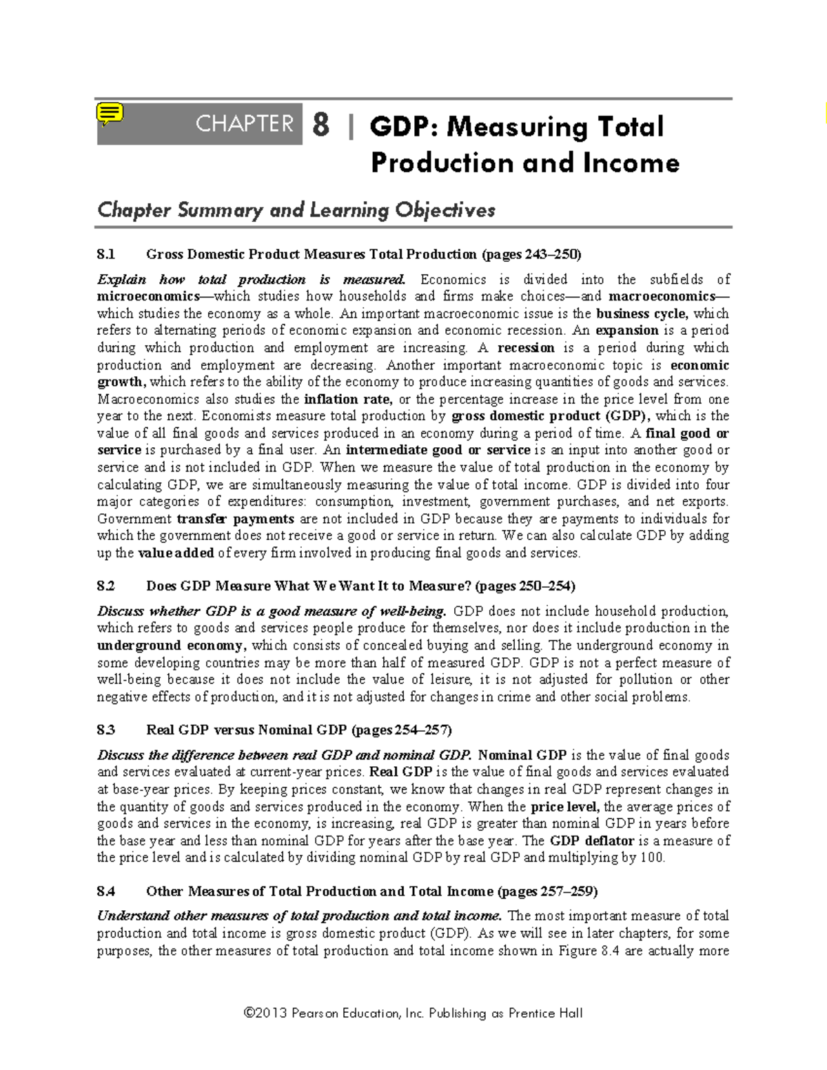 Hubbard Econ SG Ch19 - CHAPTER 8 | GDP: Measuring Total Production and ...