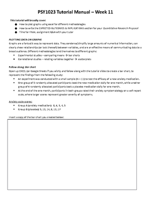 PSY1023 Tutorial Manual Week 3 Students - PSY10 23 Tutorial Student ...