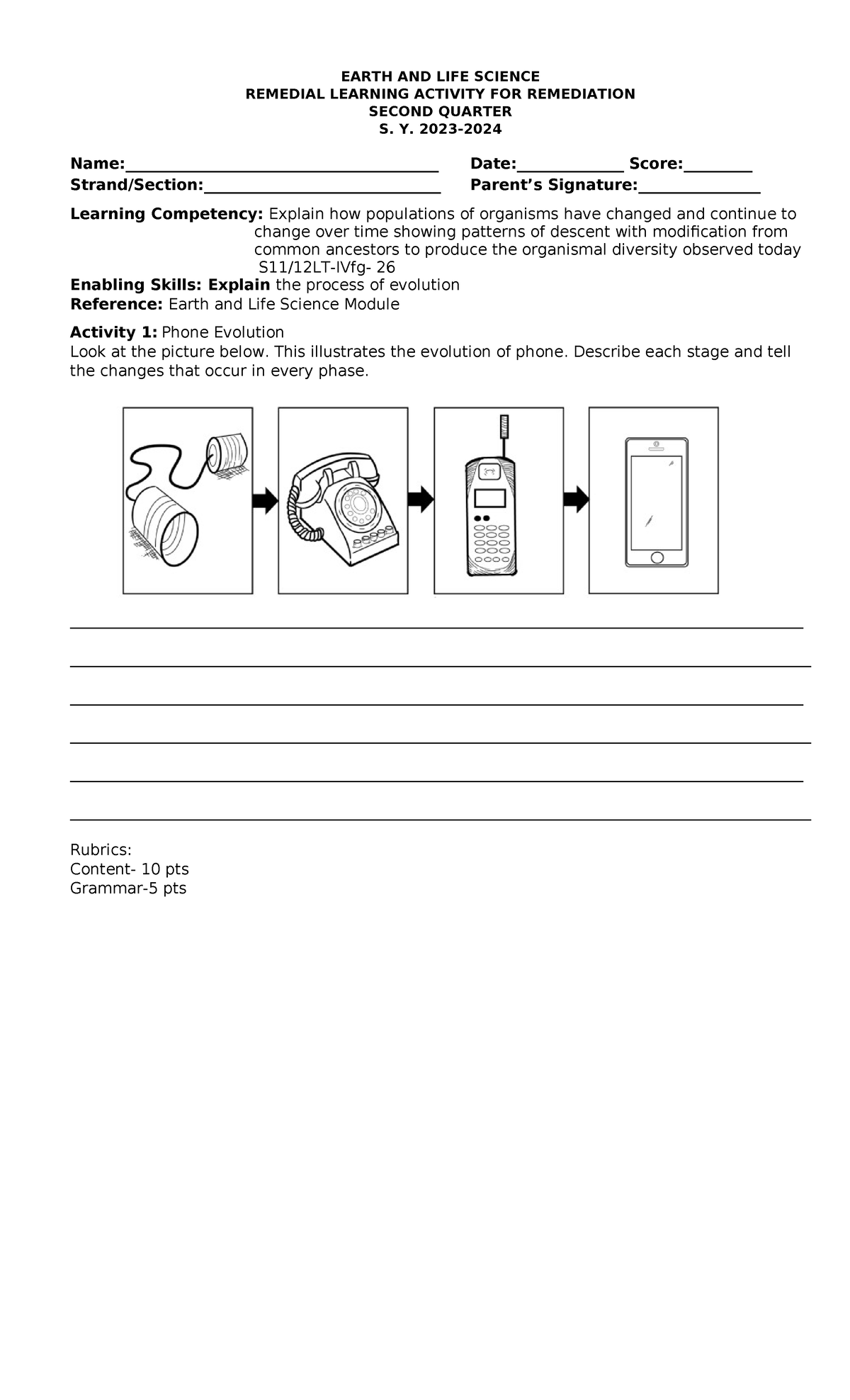 Activity 2 - reviewer - EARTH AND LIFE SCIENCE REMEDIAL LEARNING ...