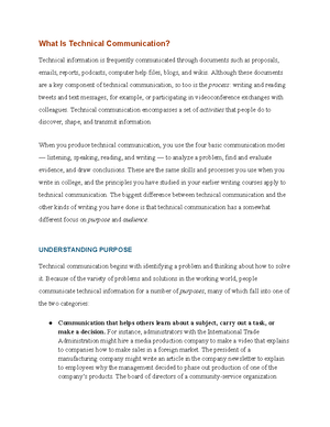 Chapter 1 What is Technical Communication- ENG 3303 - ENG 3303 - TXST ...