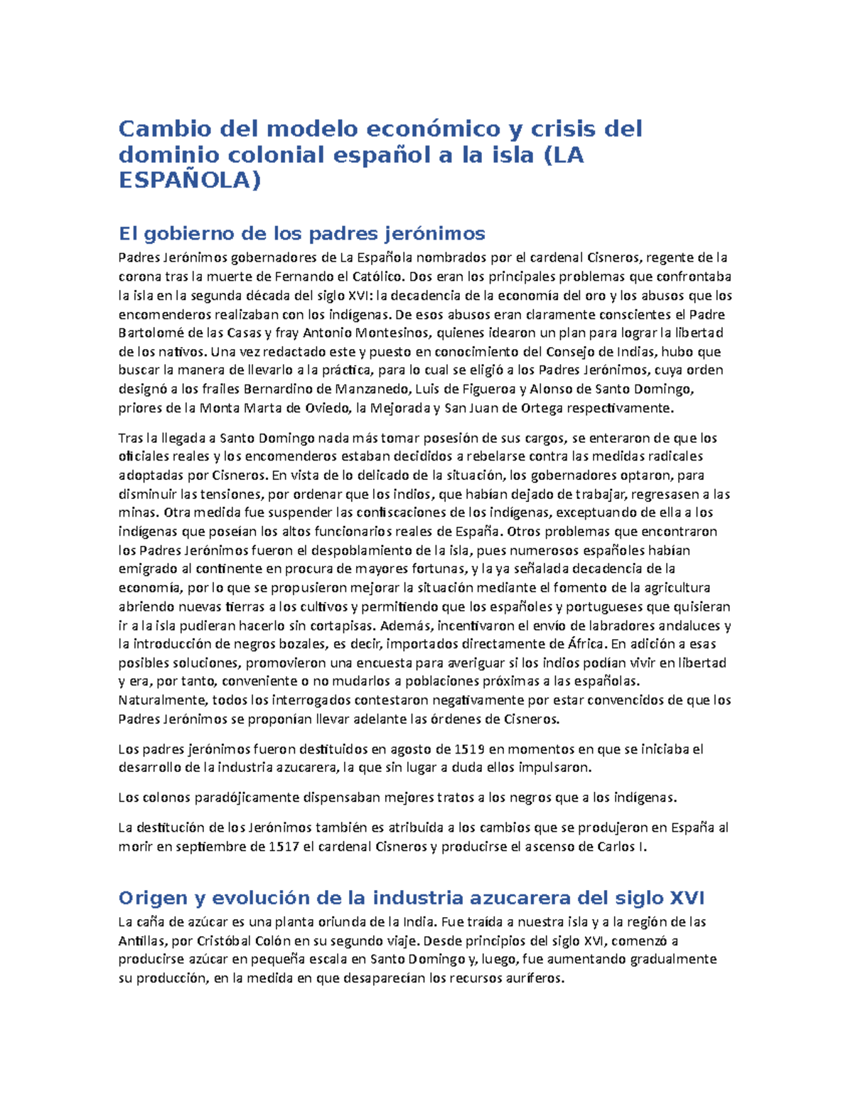 Cambio del modelo económico y crisis del dominio colonial español a la ...