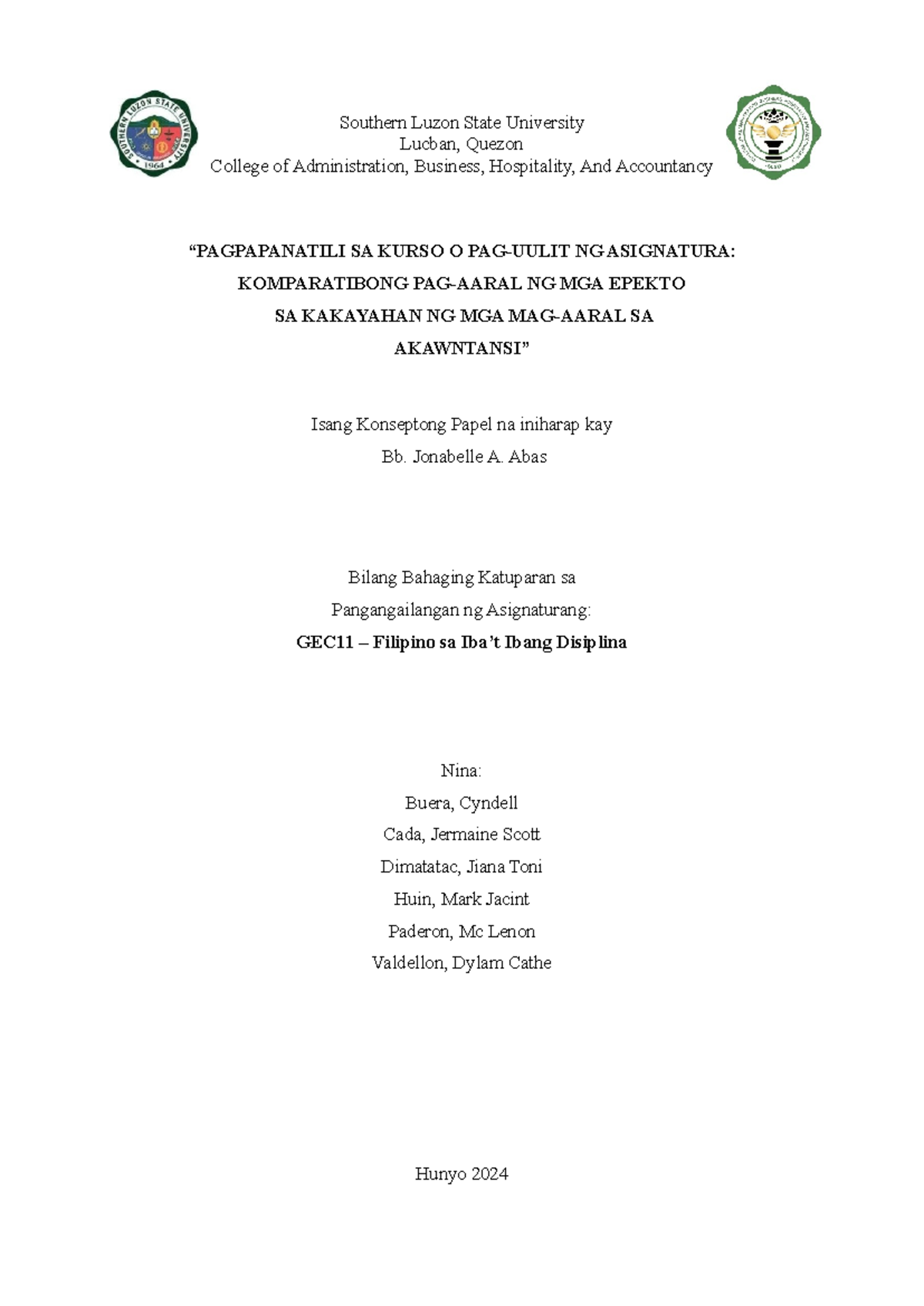 Fil Dis Retention Policy for finalizing - Southern Luzon State ...