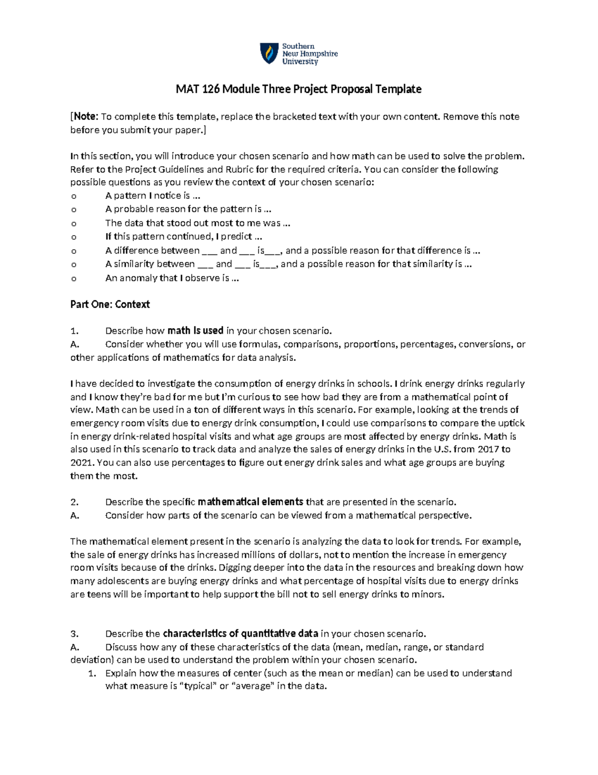 Module 3 project proposal - MAT 126 Module Three Project Proposal Template [Note: To complete ...