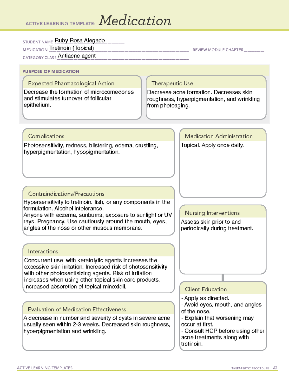 Tretinoin - Med template - ACTIVE LEARNING TEMPLATES TherapeuTic ...