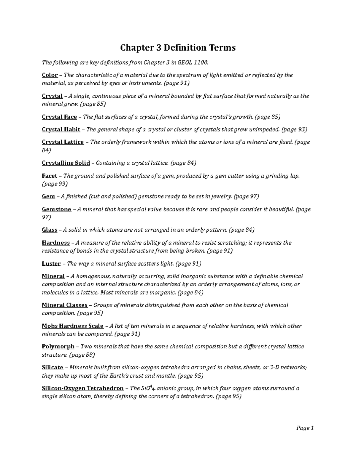 Chapter 3 Definitions - Chapter 3 Definition Terms The following are ...