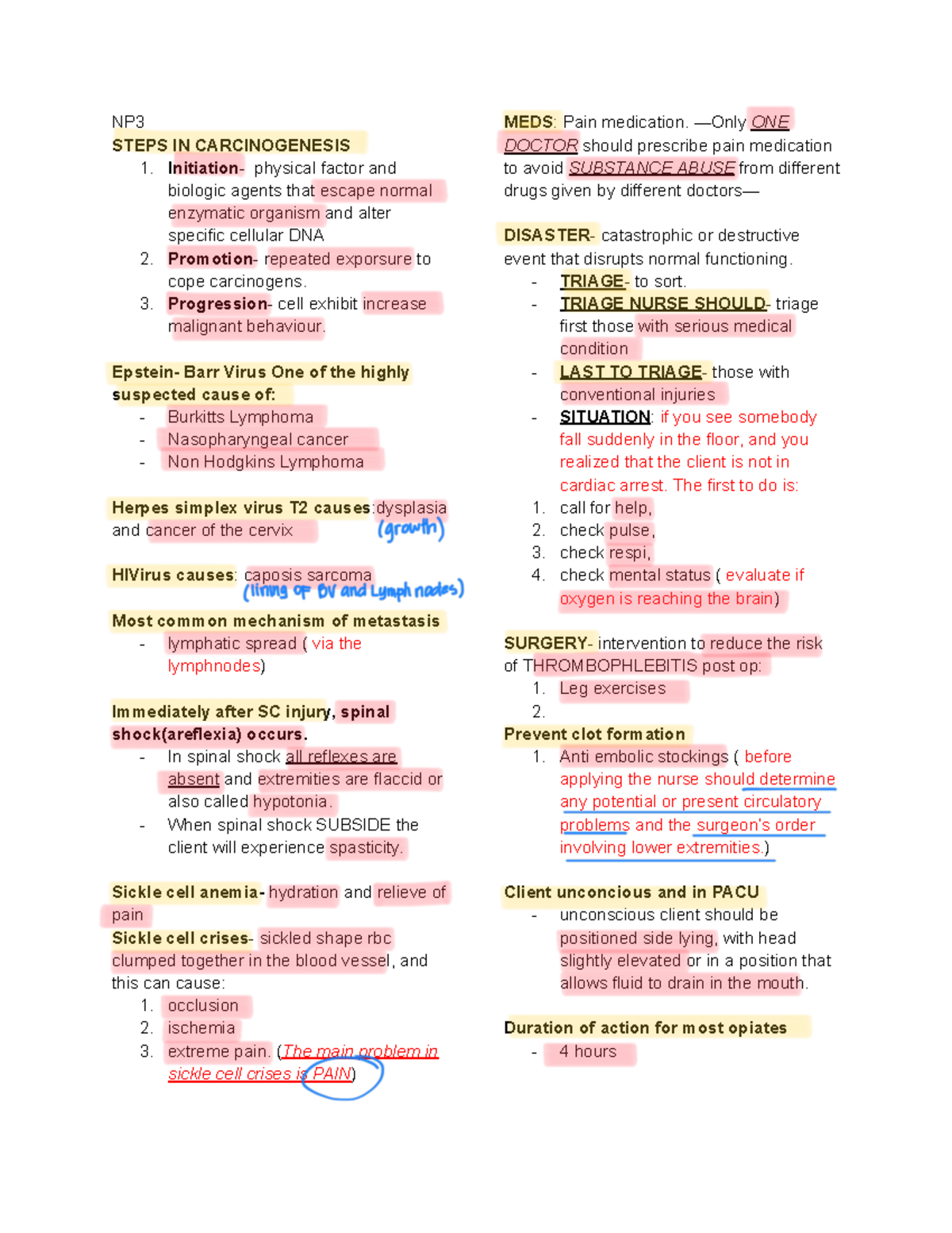 NP3 - notes - NP STEPS IN CARCINOGENESIS Initiation- physical factor ...