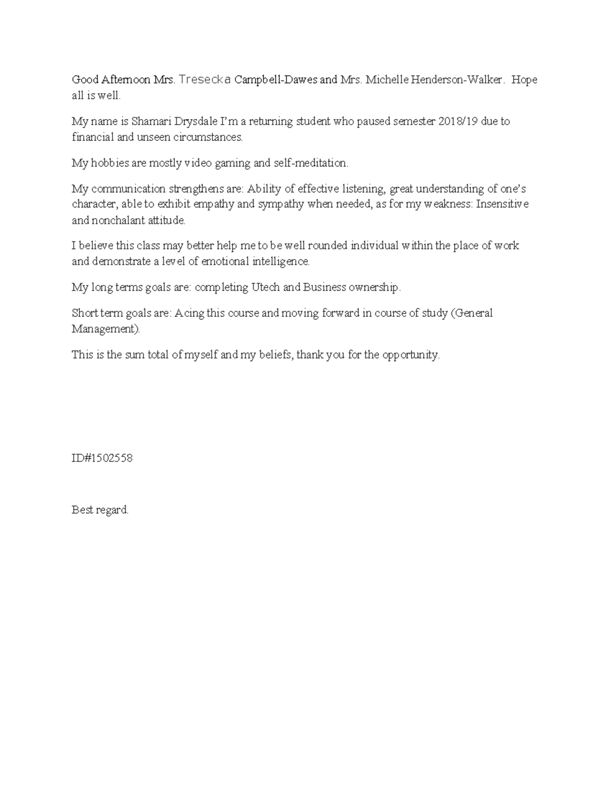 Students' Letter of Introduction to Lecturer - Copy - Good Afternoon ...