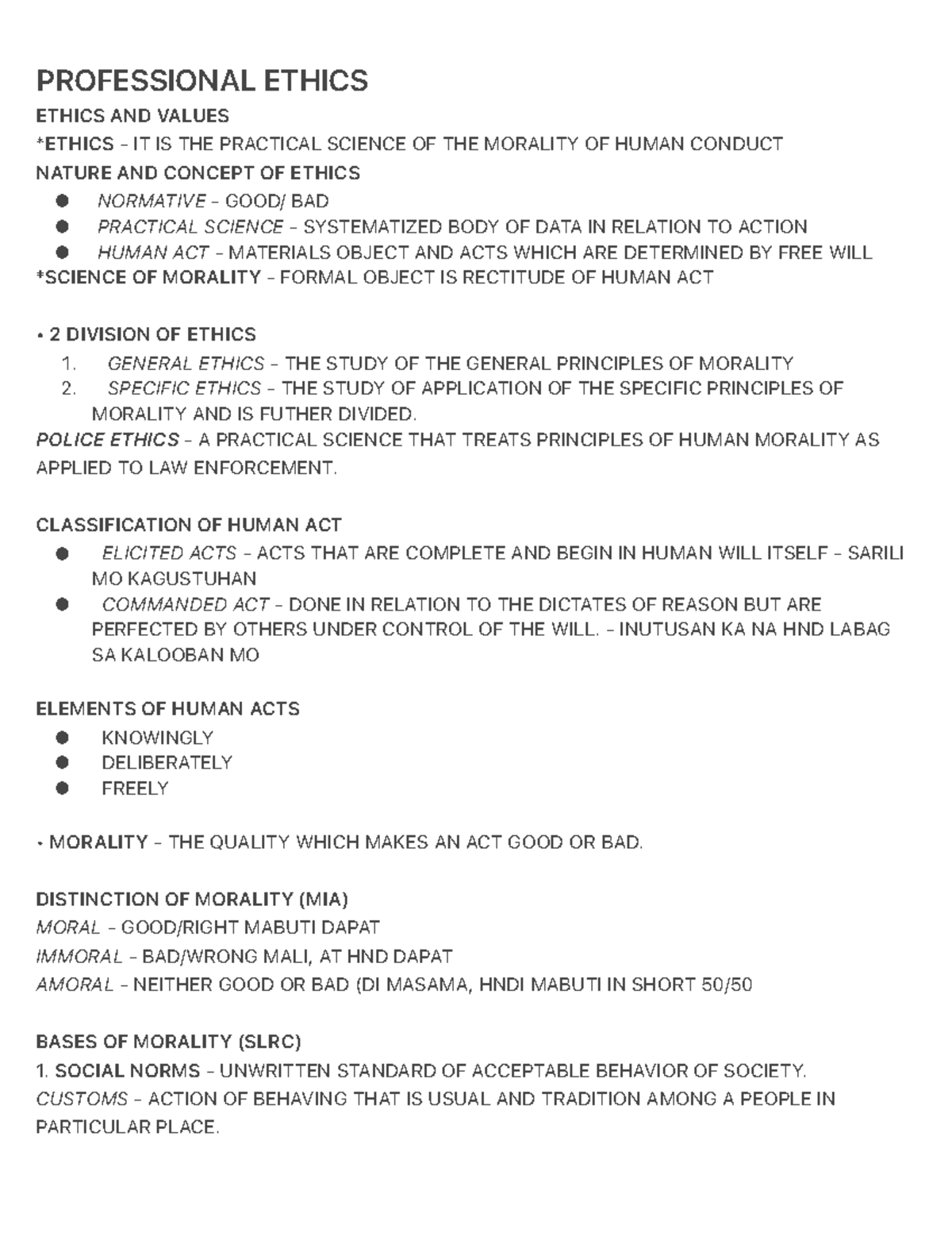 Professional Ethics Reviewer - 1. 2. PROFESSIONAL ETHICS ETHICS AND ...