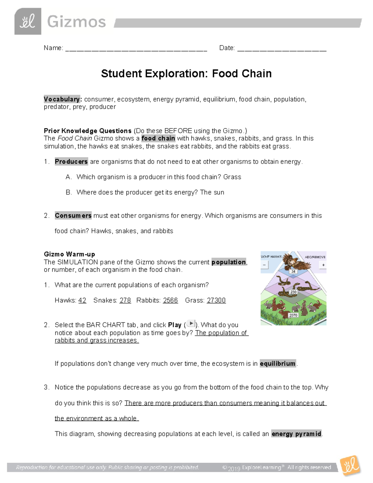 Food Chain SE - ... - Name: ______________________________________ Date