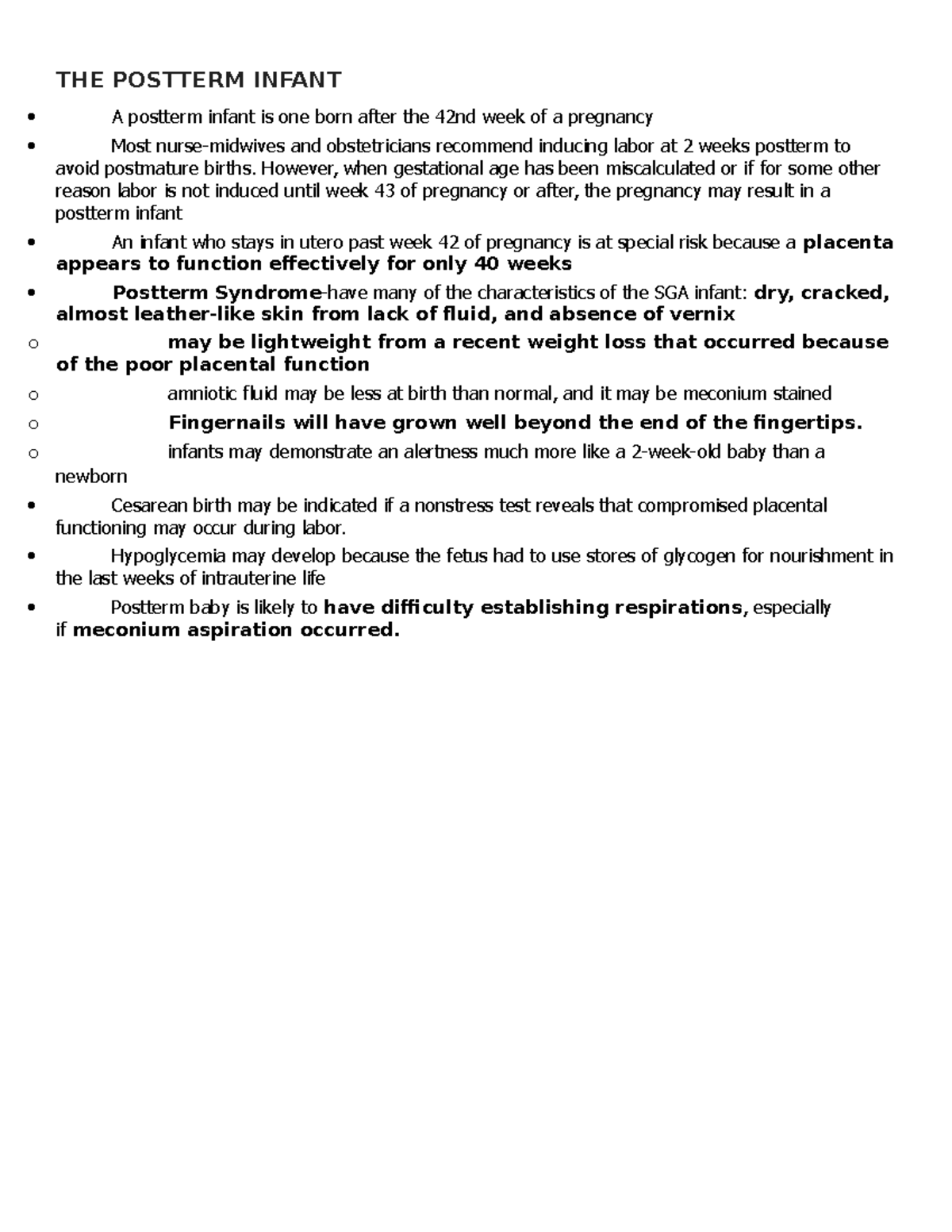 THE Postterm Infant - For Nursing students. Happy Learning... - THE ...