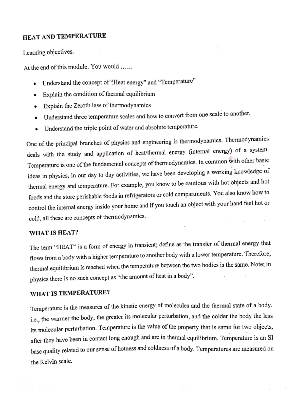 HEAT AND Temperature - UNIQUELY - Introduction to electric field - Studocu