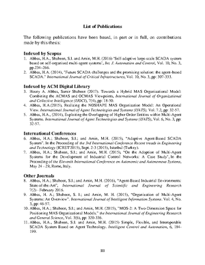 Agent-based SCADA Systems - Table of Contents - Studocu