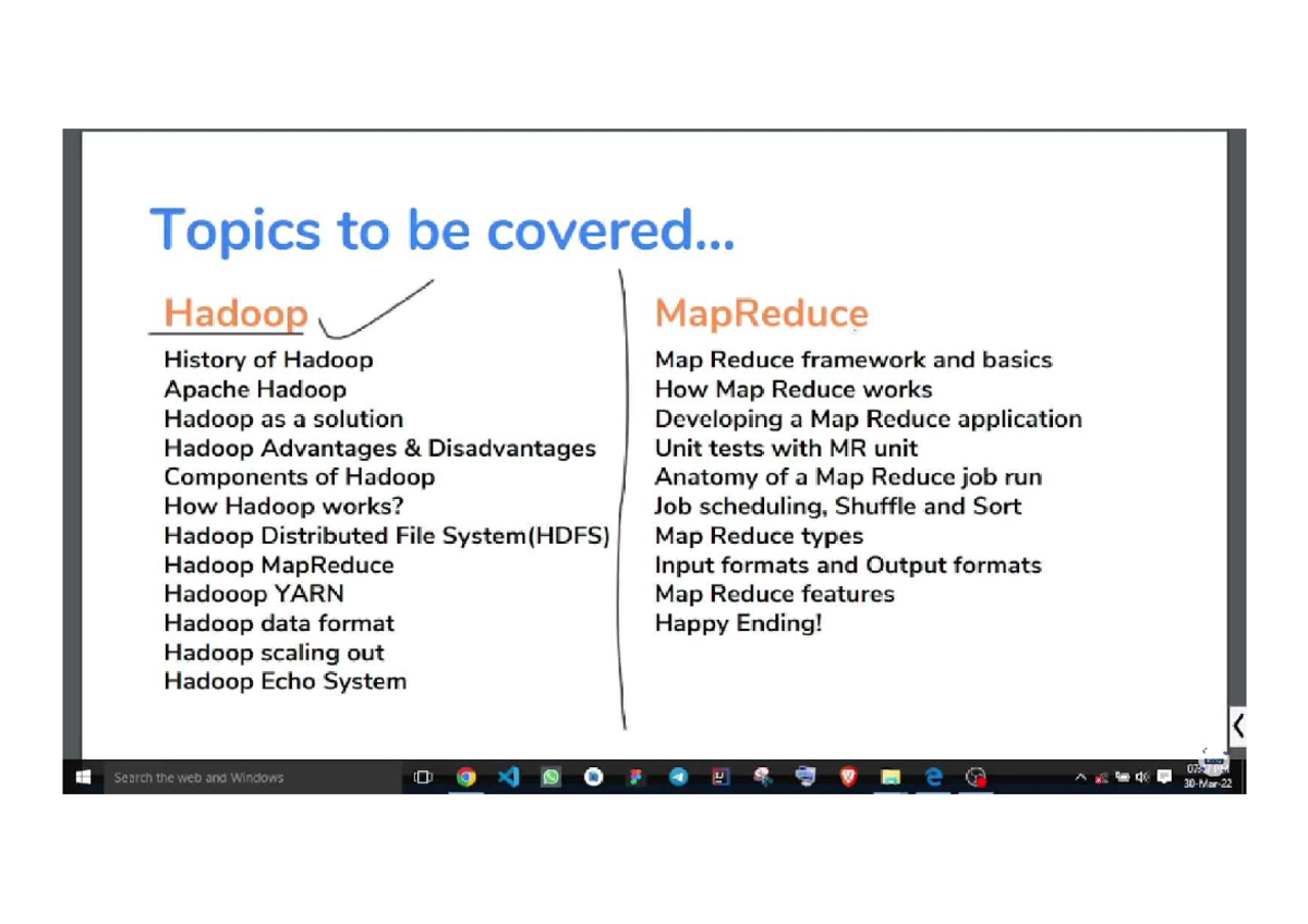 Unit 2 - Topics to be covered Hadoop MapReduce History of Hadoop Map Reduce framework and basics ...