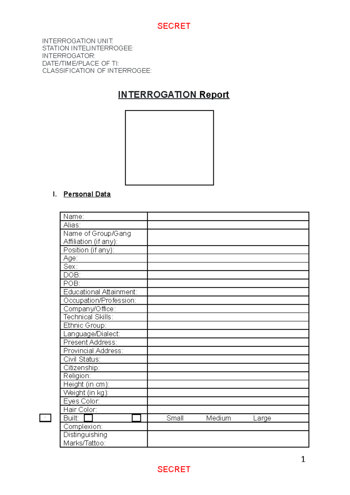 Interrogation- Report In Solving a Problem regading Crimes in a Certain ...